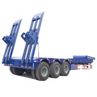 China Blue 5000kg Low Bed Semi Trailer BPW 3 Axle Low Bed Heavy Duty for sale