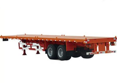 China Orange 12R22.5 40 Foot Flat Deck Trailer KEMI Two Axle Flatbed for sale