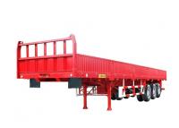 China Red 3 Axle 500mm Side Wall Semi Trailer 6.5T Bulk Cargo Trailer Transport for sale