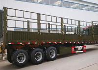 China Army Green CE Stake Semi Trailer 60T Livestock Transport  For Bulk Cargo for sale
