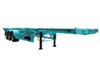 China 1600mm Skeleton Container Semi Trailer Fuwa 20 Ft Container Chassis for sale