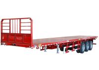 China 2 Axles 50T Flatbed Truck Trailer 12.4m Flatbed Shipping Container for sale