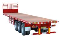 China 2 Axles 50T Flatbed Truck Trailer 12.4m Flatbed Shipping Container for sale
