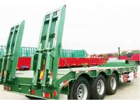 China Green 12ft 2 Axle Low Bed Semi Trailer Q345B Detachable Gooseneck for sale