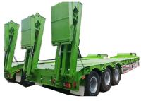 China Green 12ft 2 Axle Low Bed Semi Trailer Q345B Detachable Gooseneck for sale