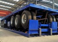 China Blue CE Flatbed Container Trailer 6m 18 Wheeler Flatbed Trailer For Shipping for sale
