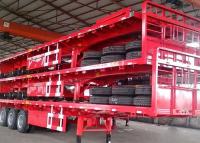 China 3Axle 40ft Flatbed Truck Trailer 4000kg Flatbed Semi Trailer for sale