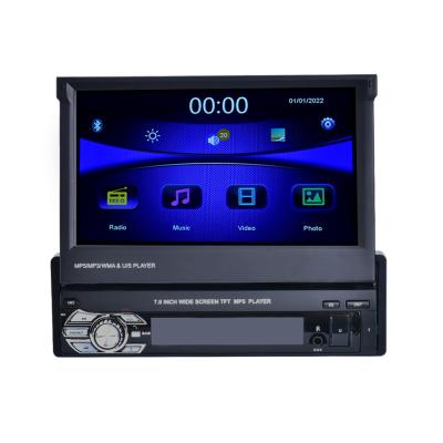 China Universal Retractable Screen Radio 7 Color BackLight Single Din Retractable Screen for sale