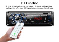 China Single Din Bt Car Stereo Phone Charge Aux Stereo For Car Plastic Fixed Front Panel for sale
