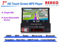 China Gps Navigation Car MP5 Player ROHS 7 inch double din dvd player 178*50mm for sale
