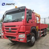 China Howo 6x4 Straight Arm Crane Truck 10 Wheels 340hp Cargo With Crane Truck for sale