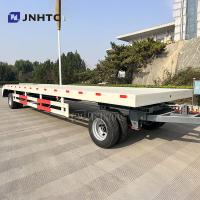 China 2 Axle Steel Low Bed Full Trailer For 40