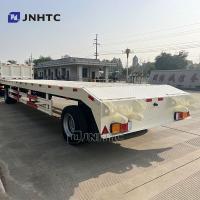 China 2 Axle Steel Low Bed Full Trailer For 40