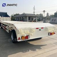 China 2 Axle Steel Low Bed Full Trailer For 40
