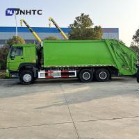 China HOWO 6x4 Garbage Truck Compactor Euro 2 Waste Disposal Garbage Rear Loader Truck Green Diesel  Model New for sale