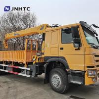 China Howo Straight Arm Cargo With Crane Truck 6x4 10 Wheels 380hp 10T Good Price for sale