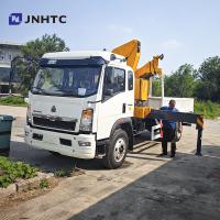 China HOWO Cargo Carrying Crane Truck 290HP Belt Ladder 5-Ton Railboard Flat Plate Cargo Truck for sale