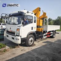 China HOWO Cargo Carrying Crane Truck 290HP Belt Ladder 5-Ton Railboard Flat Plate Cargo Truck for sale