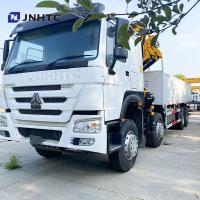 China Sinotruk Howo Crane Truck 8X4 10Tons Cargo With Folding Crane 16 Wheels 400hp For Sale for sale