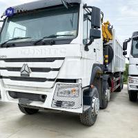 China Hot Sinotruk Howo Crane Truck 8X4 10Tons Cargo With Folding Crane 16 Wheels Best Price for sale