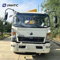 China HOWO Cargo Cargo Truck Mounted Crane Truck 290HP 5Ton Railboard Flat Plate Cargo Truck for sale