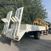 China HOWO Cargo Cargo Truck Mounted Crane Truck 290HP 5Ton Railboard Flat Plate Cargo Truck for sale