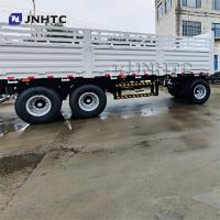 China Full Trailer 3 Axle 40Ton Cargo Fence Full Trailer With Drawbar for sale