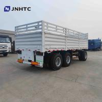 China Full Trailer 3 Axle 40Ton Cargo Fence Full Trailer With Drawbar for sale