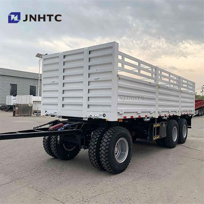 China Full Trailer 3 Axle 40Ton Cargo Fence Full Trailer With Drawbar for sale