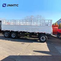 China Full Trailer 3 Axle 40Ton Cargo Fence Full Trailer With Drawbar for sale