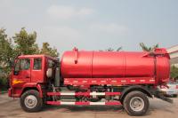 China 4x2 Sinotruk Howo7 Sewage Suction Truck 10M3 Tank Capacity In Red Color for sale
