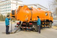 China 266 Hp Sewage Suction Trucks 6 Wheels Waste Disposal Truck Orange Tank Body 3-30m³ for sale