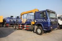 China Diesel 6×4 Cargo Truck Mounted Crane , 12TONS Truck Bed Lift Crane Model SQ12SK3Q for sale