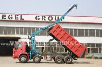 China LHD 371HP 8×4 Tipper Truck Mounted Crane XCMG12 Tons For Traffic Accidents for sale
