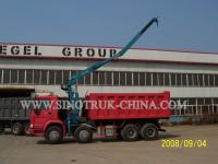 China HOWO 12 Wheeler Dump Truck Mounted Hydraulic Crane Height 14.5m For Industry for sale