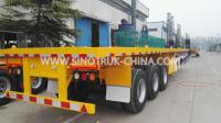 China 12 WHEELS FLATBED SEMI TRAILER TO LOAD 1X40 OR 2X20 CONTAINERS 28T SUPPORT LEG for sale