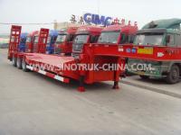 China 3 Axles 80 Tons 17m Hydraulic Flatbed Trailer 12 Wheels Loading Construction for sale