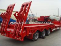 China 3 Axles 80 Tons 17m Hydraulic Flatbed Trailer 12 Wheels Loading Construction for sale