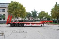 China 3 Axles 80 Tons 17m Hydraulic Flatbed Trailer 12 Wheels Loading Construction for sale
