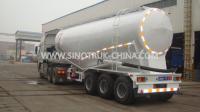 China 30TONS 3 Axles Bulk Powder Tankers Cement Trailer  WEICHAI engine Air compressor BOHAI for sale