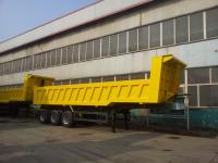 China Three Axles 40 CBM Dump Box Trailer 12 Wheels For Building Materials Transportation for sale