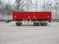 China Red Heavy Duty Semi Trailers / 25 Tons Van 3 Axle Trailer With 12.00R20 Triangle Tyre for sale