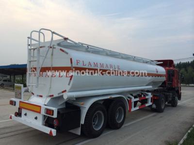 China 8 Wheels 2 Axles Tank Semi Trailer With Landing Gear 2 Manholes And 2 Rooms for sale