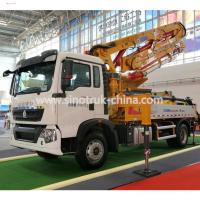 China 6 Wheels Concrete Pump Truck / Cement boom Truck With 125M3 / H High Output for sale
