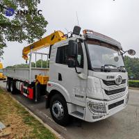 China New FAW 8 Ton 12 Ton Telescopic Boom Truck Crane Truck Mounted Crane Hydraulic Mobile Truck Crane for sale