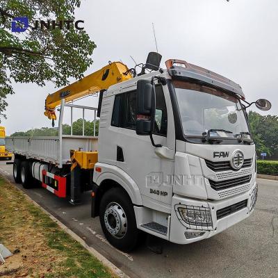 China New FAW 8 Ton 12 Ton Telescopic Boom Truck Crane Truck Mounted Crane Hydraulic Mobile Truck Crane for sale