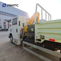 China New ISUZU Dump Truck With Crane Lift 4X2 160 Hp Euro 3 Lorry-Truck-Mounted-Crane 2 Ton Cargo Truck With Crane for sale