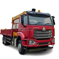 China Knuckle Boom 8 Ton Hydraulic HOWO NX Cargo Flatbed Truck Mounted Crane For Sale for sale