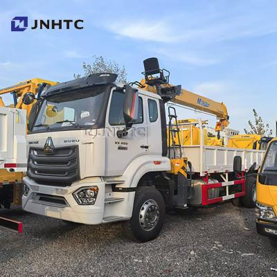 China Knuckle Boom 8 Ton Hydraulic HOWO NX Cargo Flatbed Truck Mounted Crane For Sale for sale