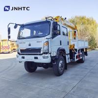 China Howo Light Mini 4*4 6 Wheeler Double Row Cab Cargo Truck With Telescopic Boom Cranes 8 ton Mounted Crane Cargo Truck for sale